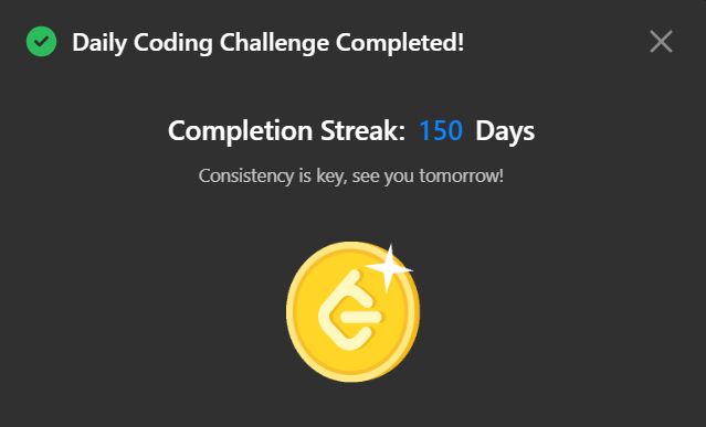 Hariom Kumar on LinkedIn: #leetcode #150days #codingjourney #keeplearning Hariom Kumar on LinkedIn: #leetcode #150days #codingjourney #keeplearning