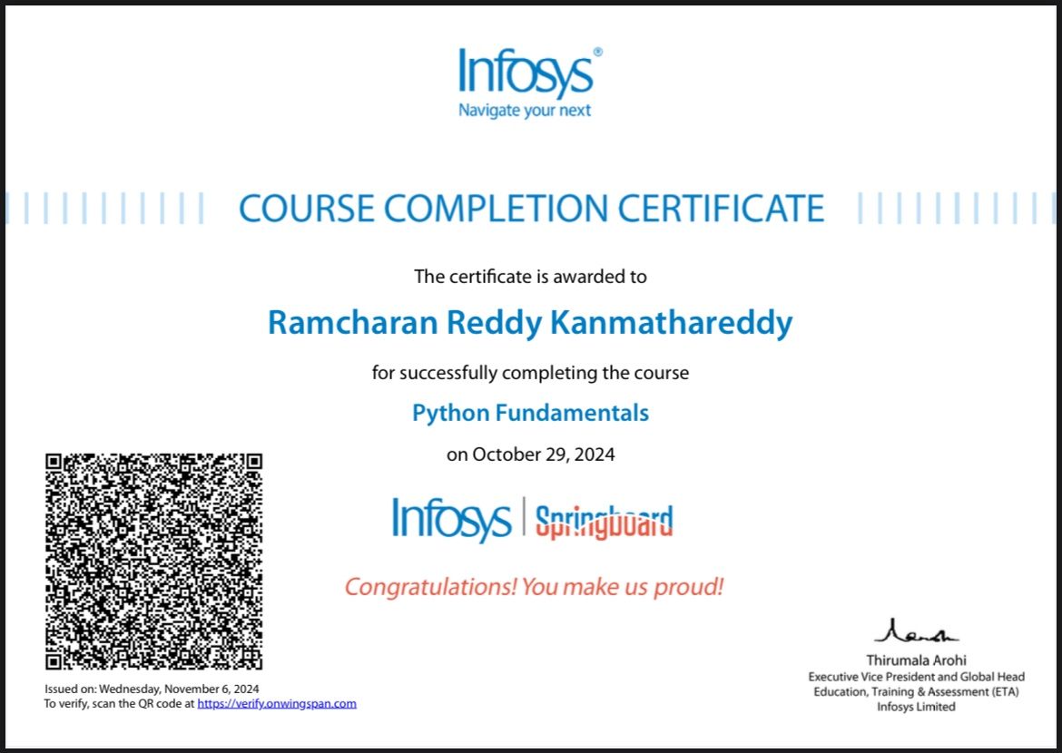 Completing the Python Springboard certification is a significant ... Completing the Python Springboard certification is a significant ...