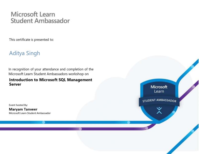 Aditya Singh on LinkedIn: Microsoft Learn ️ Aditya Singh on LinkedIn: Microsoft Learn ️