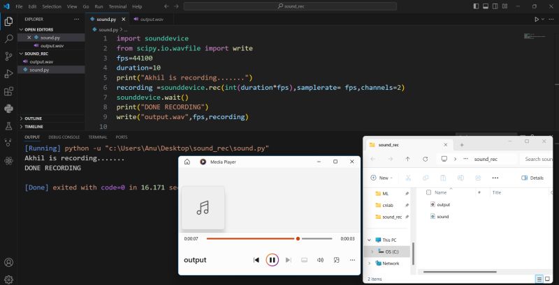How I made a voice recorder in Python | AKHIL CHOWDARY ALLA posted on ... How I made a voice recorder in Python | AKHIL CHOWDARY ALLA posted on ...