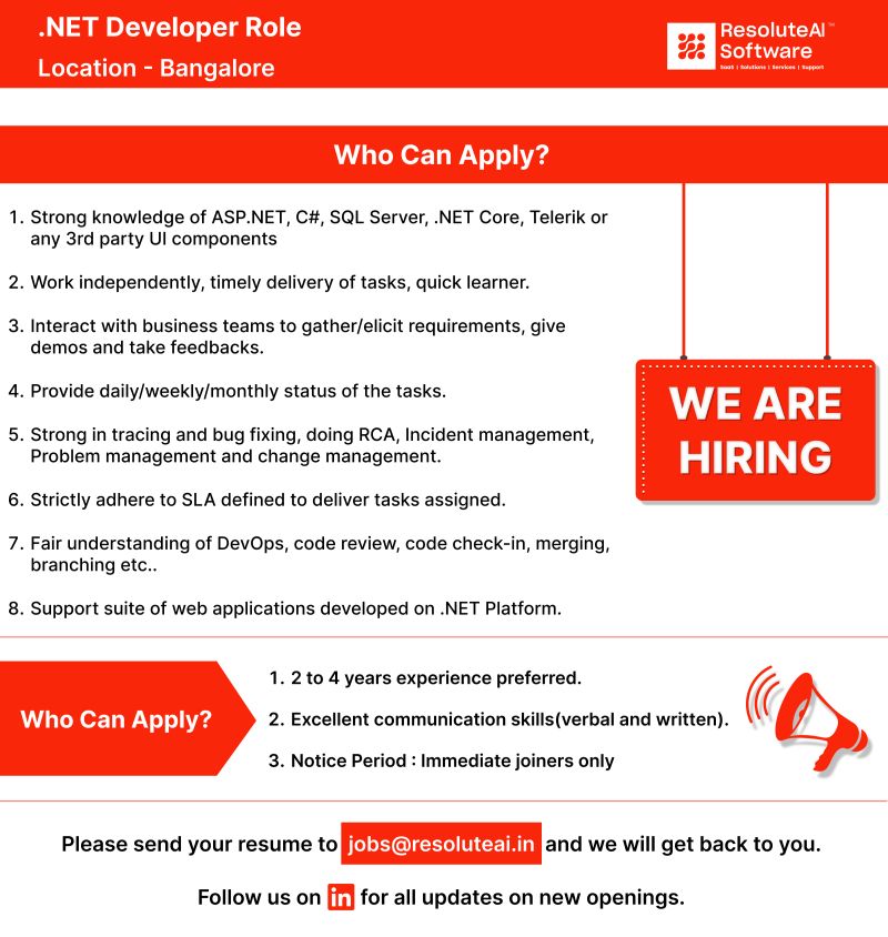 ResoluteAI Software on LinkedIn: #hiring #hiringalert #dotnetdeveloper ... ResoluteAI Software on LinkedIn: #hiring #hiringalert #dotnetdeveloper ...