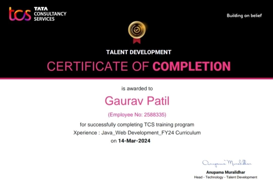 GAURAV PATIL on LinkedIn: #tataconsultancyservices GAURAV PATIL on LinkedIn: #tataconsultancyservices