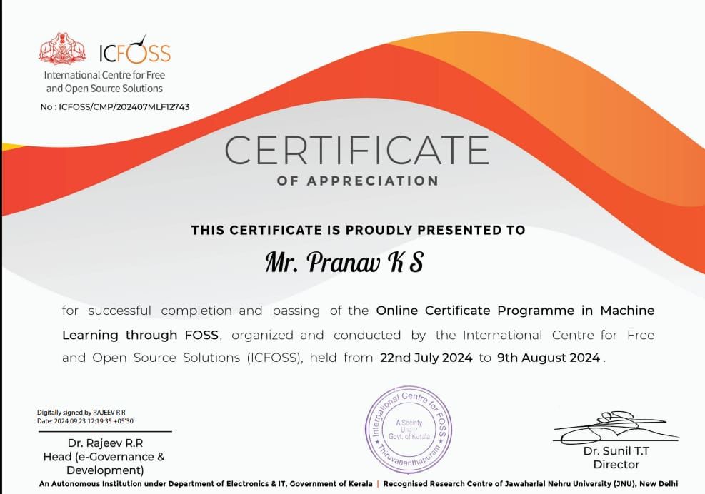 Pranav K S on LinkedIn: #machinelearning #icfoss #ai #dataset # ... Pranav K S on LinkedIn: #machinelearning #icfoss #ai #dataset # ...