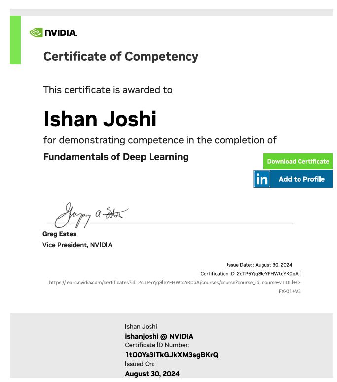 ISHAN JOSHI on LinkedIn: #deeplearning #ai #nvidia #machinelearning # ... ISHAN JOSHI on LinkedIn: #deeplearning #ai #nvidia #machinelearning # ...