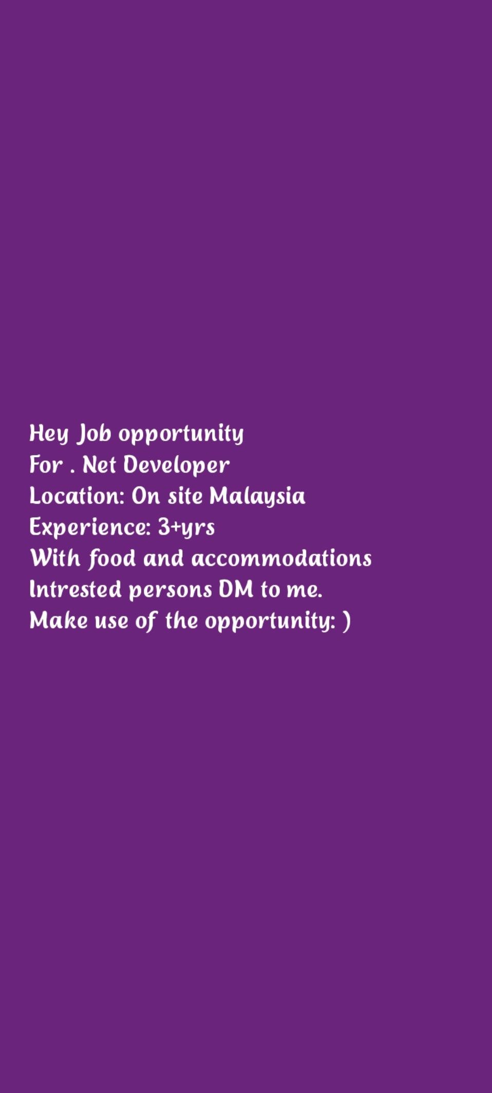 #dotnet #malaysia #jobopening #developer | priya dharshini #dotnet #malaysia #jobopening #developer | priya dharshini