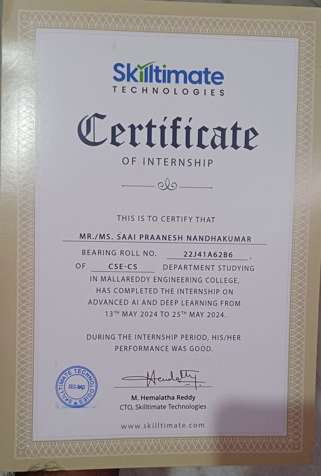 Saai Praanesh on LinkedIn: #internship #artificialintelligence #java # ... Saai Praanesh on LinkedIn: #internship #artificialintelligence #java # ...
