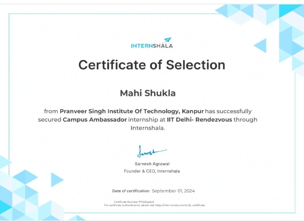 Mahi Shukla on LinkedIn: Hey connections!! I am delighted to share that ... Mahi Shukla on LinkedIn: Hey connections!! I am delighted to share that ...