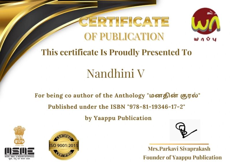 Nandhini Vijayakumar on LinkedIn: #yappu Nandhini Vijayakumar on LinkedIn: #yappu