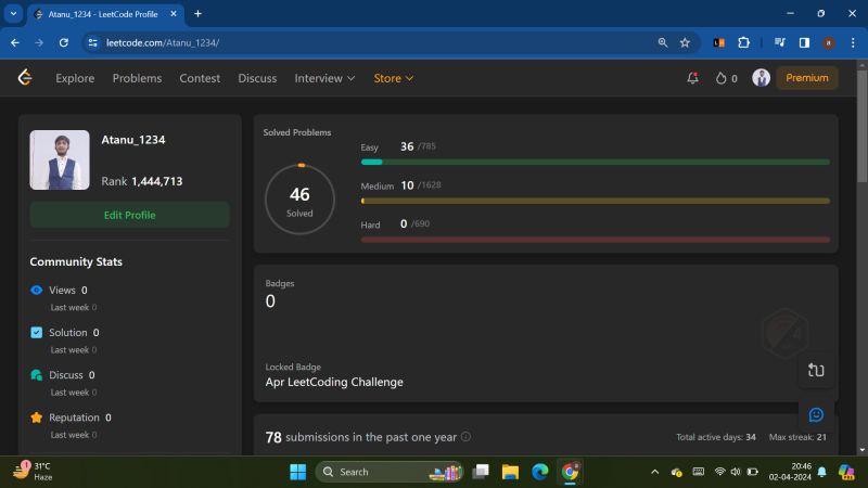 Atanu Khanrah on LinkedIn: Completing the 30-day LeetCode challenge has ... Atanu Khanrah on LinkedIn: Completing the 30-day LeetCode challenge has ...