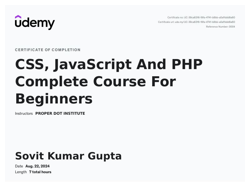 Sovit Kumar Gupta on LinkedIn: #udemy #css #javascript #php #post #new ... Sovit Kumar Gupta on LinkedIn: #udemy #css #javascript #php #post #new ...