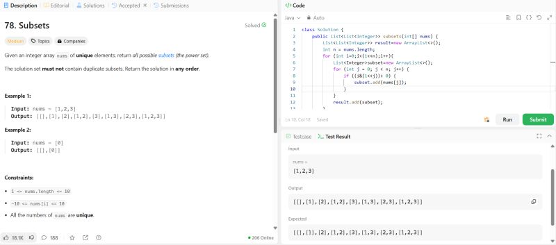 #100daysofcode #leetcode #subsets #bitmanipulation #codingchallenge ... #100daysofcode #leetcode #subsets #bitmanipulation #codingchallenge ...