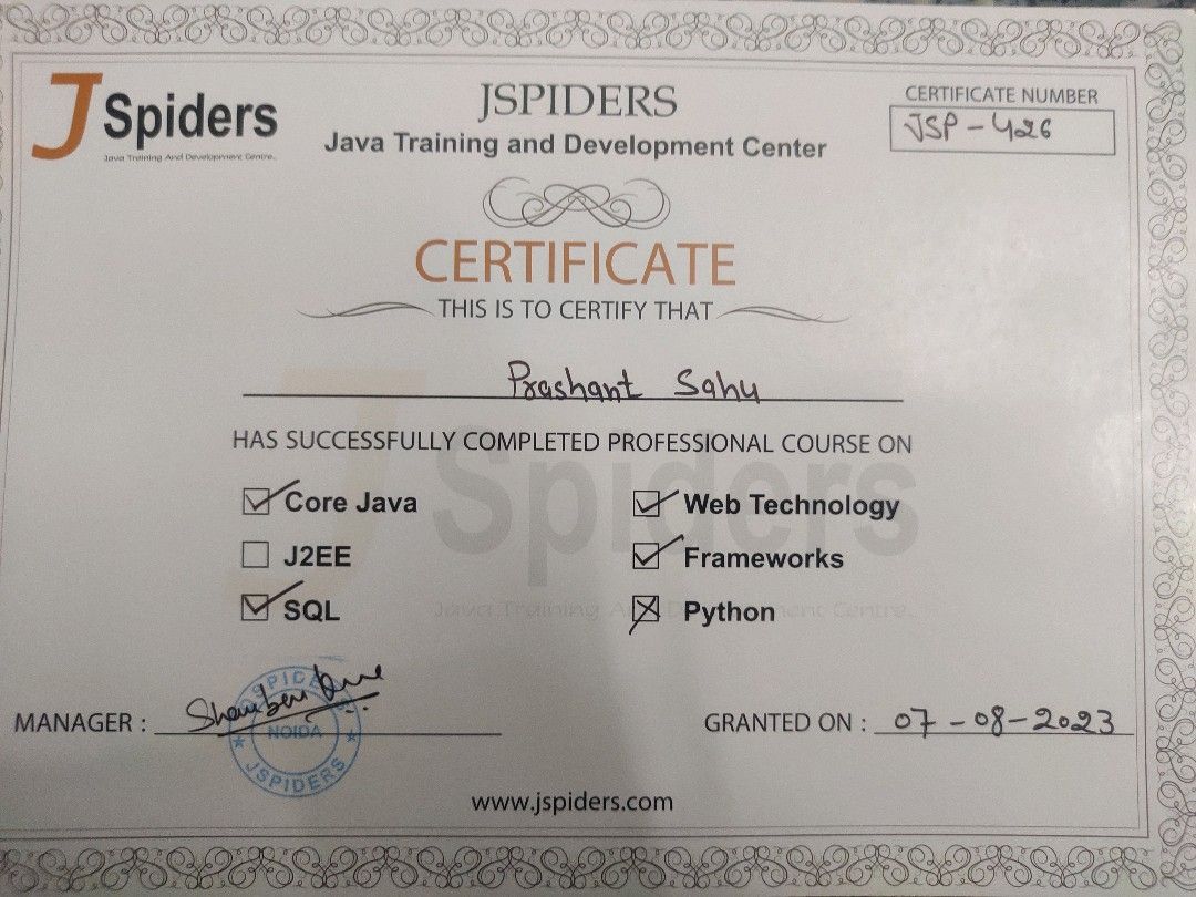 Prashant Sahu on LinkedIn: completed Full Stack Developer Training Prashant Sahu on LinkedIn: completed Full Stack Developer Training