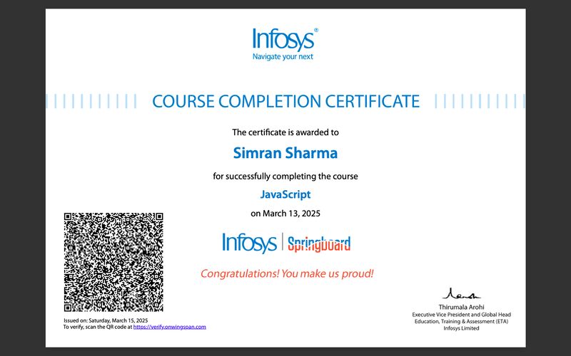 🎉 Excited to share that I have successfully completed the JavaScript ... 🎉 Excited to share that I have successfully completed the JavaScript ...