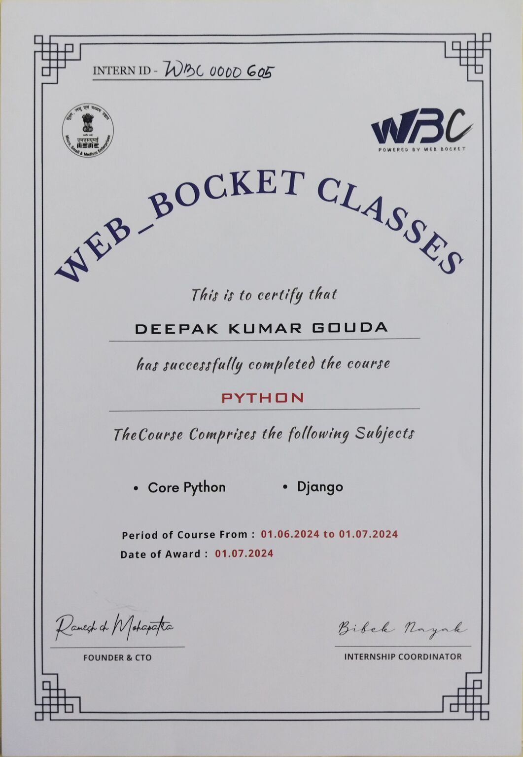 DEEPAK KUMAR GOUDA on LinkedIn: #internship #python #django # ... DEEPAK KUMAR GOUDA on LinkedIn: #internship #python #django # ...