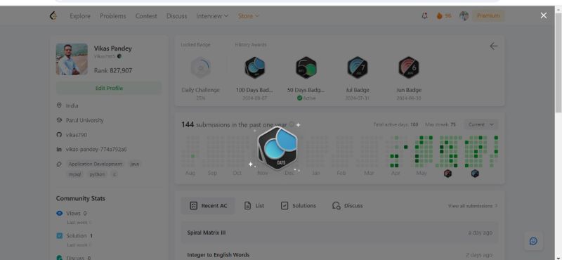 Vikas Pandey on LinkedIn: #100daysofcode #leetcode #codingchallenge # ... Vikas Pandey on LinkedIn: #100daysofcode #leetcode #codingchallenge # ...