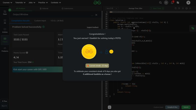 Vicky Gupta on LinkedIn: #dsa #coding #gfg #geekstreak160 #geekstreak2024 Vicky Gupta on LinkedIn: #dsa #coding #gfg #geekstreak160 #geekstreak2024