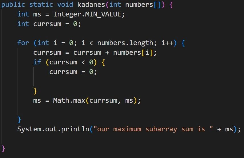 Ayush loshali on LinkedIn: Kadane's Algorithm :- Given an array arr ... Ayush loshali on LinkedIn: Kadane's Algorithm :- Given an array arr ...