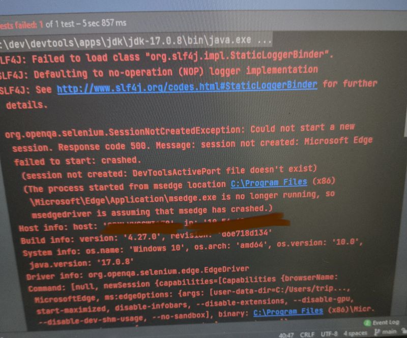 I am getting following error in Selenium . Couldn't start a new session ... I am getting following error in Selenium . Couldn't start a new session ...
