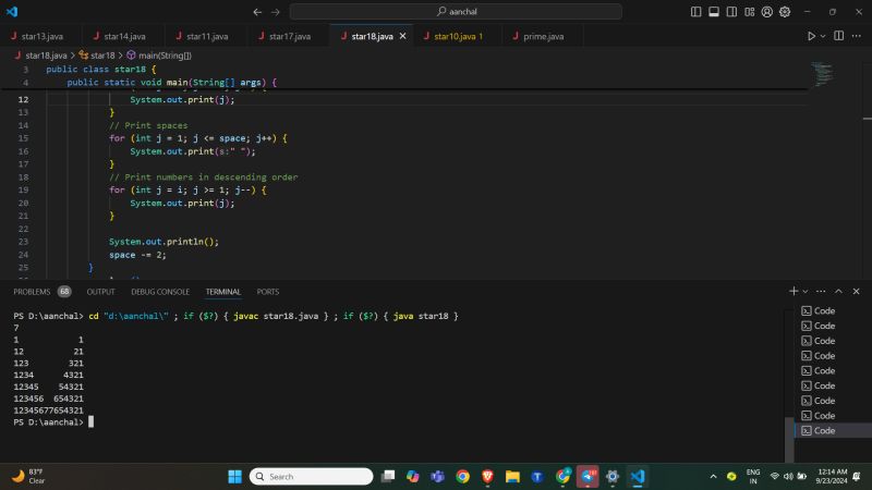 Aanchal Verma on LinkedIn: Day 18/30 Pattern challenge in java Aanchal Verma on LinkedIn: Day 18/30 Pattern challenge in java