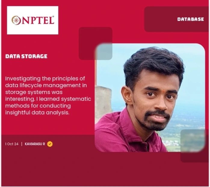 R KAVIARASU on LinkedIn: #nptel #dbms #datamanagement #upskilling R KAVIARASU on LinkedIn: #nptel #dbms #datamanagement #upskilling