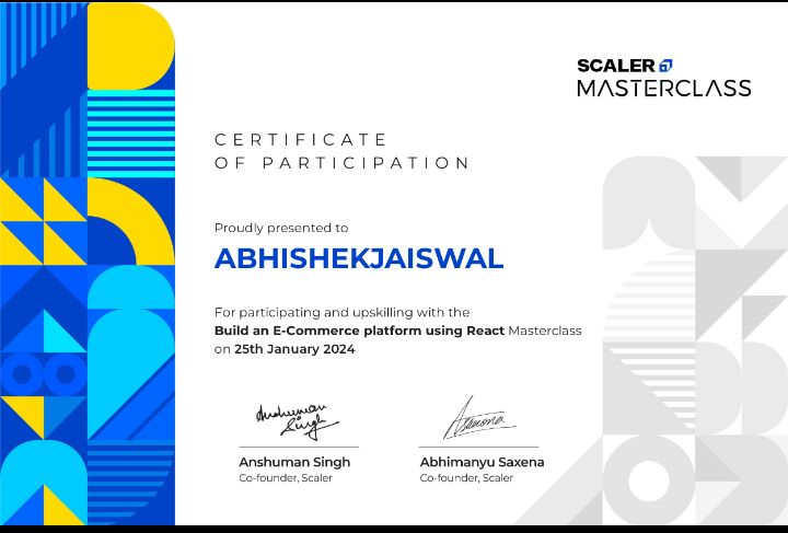 #reactjs #webdevelopment #certificationdisclaimer #scaler | Abhishek ... #reactjs #webdevelopment #certificationdisclaimer #scaler | Abhishek ...