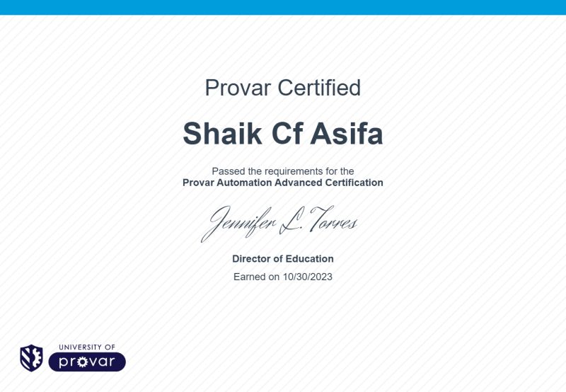Shaik Cf Asifa on LinkedIn: #provar Shaik Cf Asifa on LinkedIn: #provar