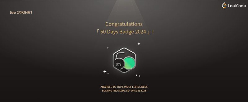 Gayathri T on LinkedIn: #leetcode #achievement #problemsolving # ... Gayathri T on LinkedIn: #leetcode #achievement #problemsolving # ...