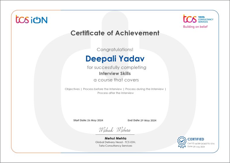 How to ace interviews with TCS ION's program | Deepali Yadav posted on ... How to ace interviews with TCS ION's program | Deepali Yadav posted on ...