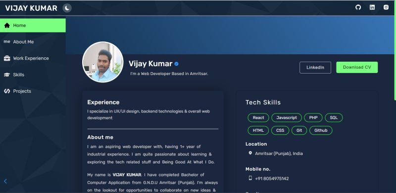 Vijay Kumar on LinkedIn: #portfolio #reactjs #phpdeveloper #php #mysql ... Vijay Kumar on LinkedIn: #portfolio #reactjs #phpdeveloper #php #mysql ...