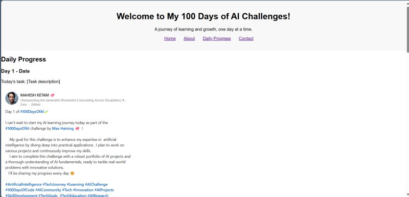 MAHESH KETAM π― on LinkedIn: #100daysofai #ai #nocode #100daysofai ... MAHESH KETAM π― on LinkedIn: #100daysofai #ai #nocode #100daysofai ...