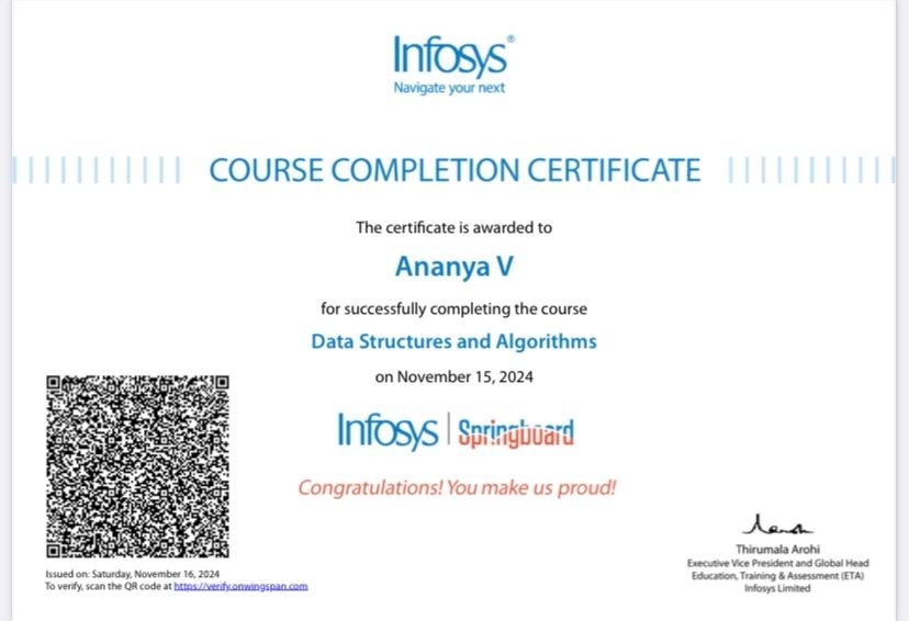 Ananya V on LinkedIn: #datastructure #programming #coding Ananya V on LinkedIn: #datastructure #programming #coding