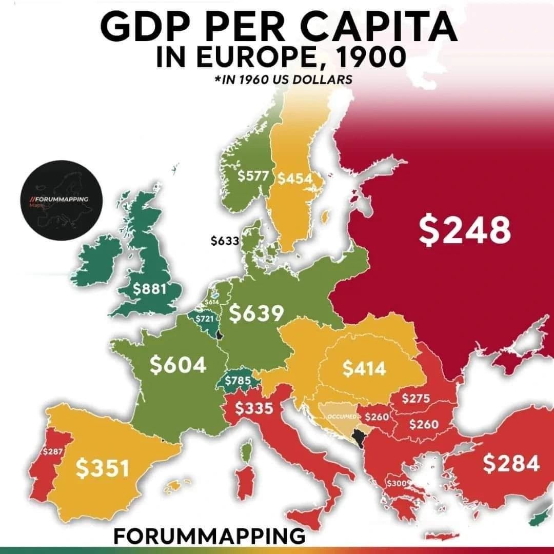 Comparison of GDP per capita in Europe in 1900 *in 1960 US Dollars 1 ... Comparison of GDP per capita in Europe in 1900 *in 1960 US Dollars 1 ...