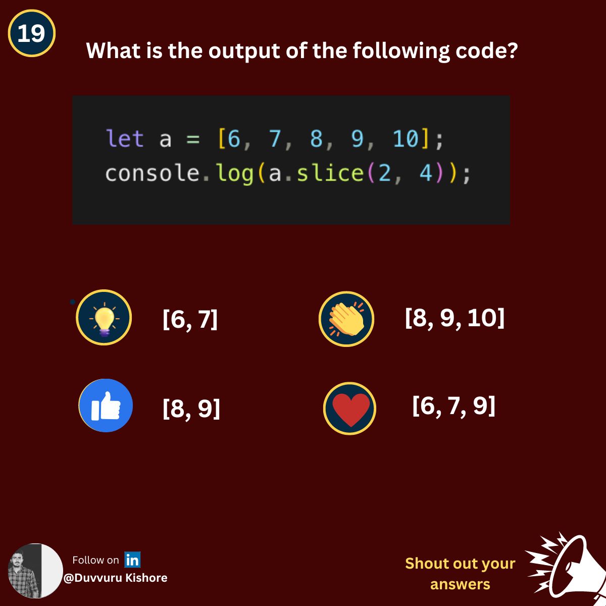 Learn JavaScript skills with MCqs-18 | Duvvuru Kishore posted on the ... Learn JavaScript skills with MCqs-18 | Duvvuru Kishore posted on the ...