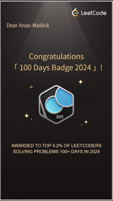 Anas Mallick on LinkedIn: #coding #leetcode #100dayschallenge # ... Anas Mallick on LinkedIn: #coding #leetcode #100dayschallenge # ...