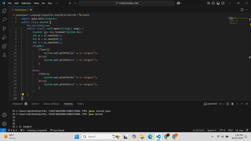 VASMITHA P on LinkedIn: #javaprogramming #conditionalstatements # ... VASMITHA P on LinkedIn: #javaprogramming #conditionalstatements # ...