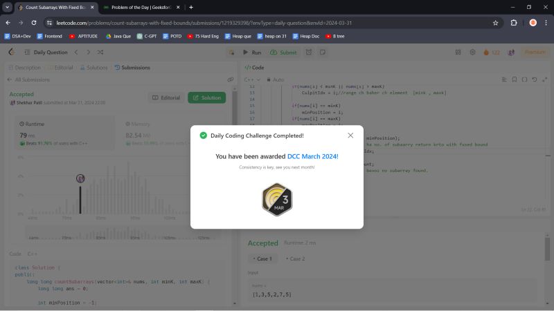 #leetcode #coding #problemsolving #marchbadge #achievementunlocked ... #leetcode #coding #problemsolving #marchbadge #achievementunlocked ...