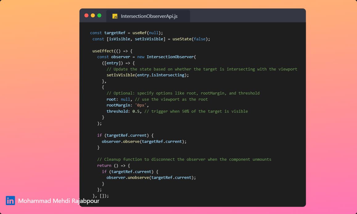 Mohammad Mehdi Rajabpour on LinkedIn: #reactjs #intersectionobserver # ... Mohammad Mehdi Rajabpour on LinkedIn: #reactjs #intersectionobserver # ...