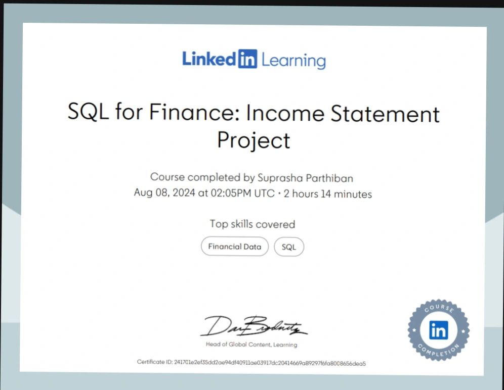 Suprasha Parthiban on LinkedIn: #linkedinlearning Suprasha Parthiban on LinkedIn: #linkedinlearning
