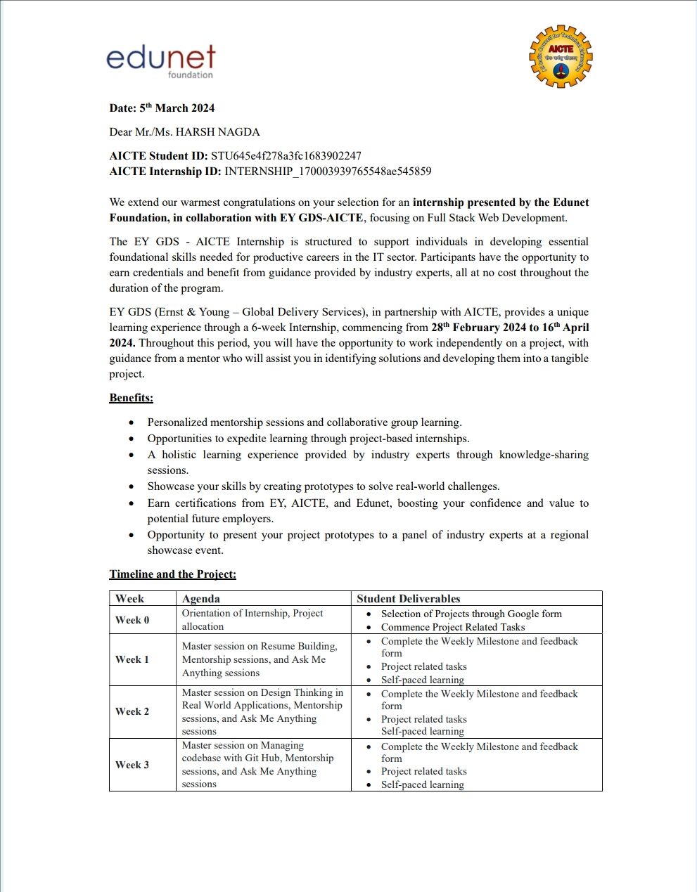 Harsh Nagda on LinkedIn: #connections #eygds #aicteinternship # ... Harsh Nagda on LinkedIn: #connections #eygds #aicteinternship # ...