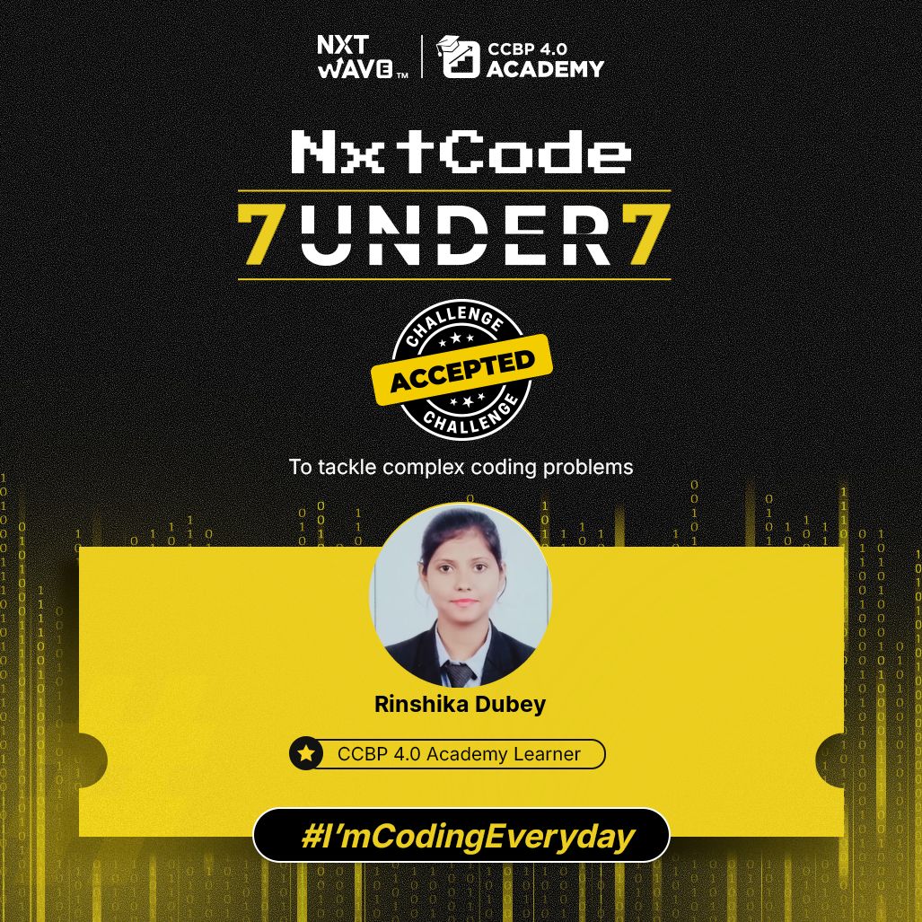 rinshika dubey on LinkedIn: #nxtwave #i #nxtwave #codingchallenge # ... rinshika dubey on LinkedIn: #nxtwave #i #nxtwave #codingchallenge # ...