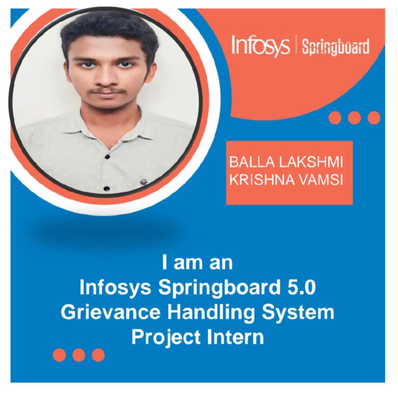 BALLA LAKSHMI KRISHNA VAMSI on LinkedIn: #infosys #infosysspringboard # ... BALLA LAKSHMI KRISHNA VAMSI on LinkedIn: #infosys #infosysspringboard # ...