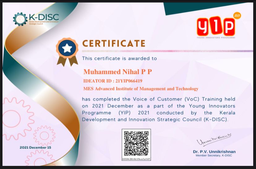 Muhammed Nihal on LinkedIn: I Successfully completed Voice of Customer ... Muhammed Nihal on LinkedIn: I Successfully completed Voice of Customer ...
