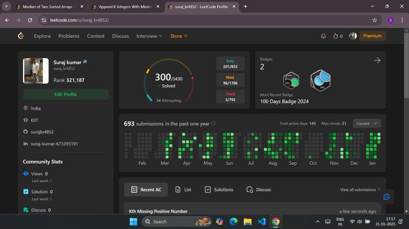 Suraj Kumar on LinkedIn: #leetcode #dsa #codingjourney Suraj Kumar on LinkedIn: #leetcode #dsa #codingjourney