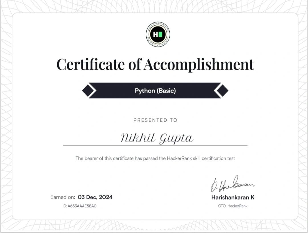 Nikhil Gupta on LinkedIn: #python #coding #hackathon #hackerrank # ... Nikhil Gupta on LinkedIn: #python #coding #hackathon #hackerrank # ...