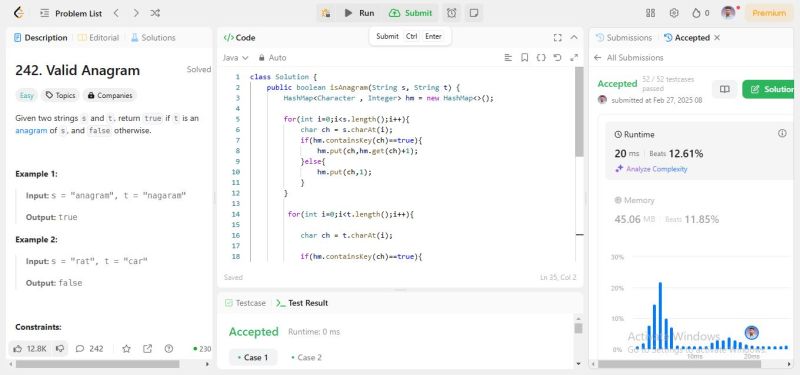 #100daysofcode #day55 #leetcode #anagram #problemsolving #dsa #coding ... #100daysofcode #day55 #leetcode #anagram #problemsolving #dsa #coding ...