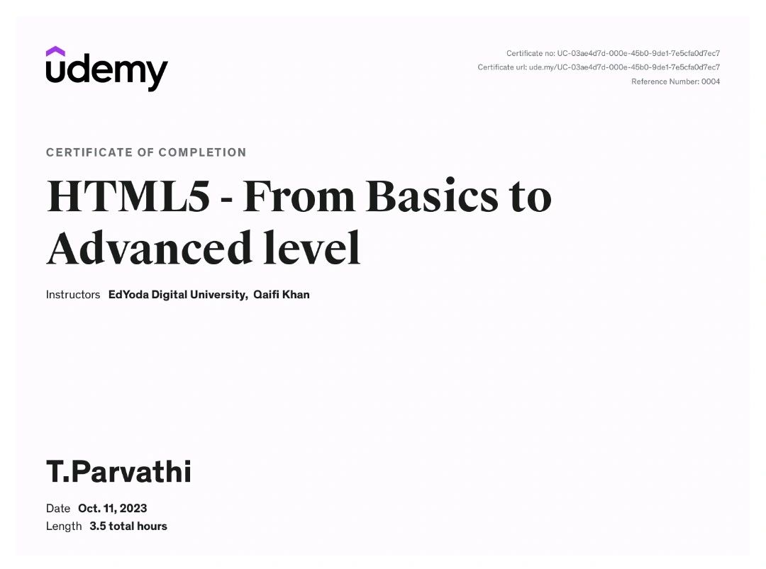 Parvathi Devi Tatavolu on LinkedIn: #htmlcertification #webdevelopment Parvathi Devi Tatavolu on LinkedIn: #htmlcertification #webdevelopment