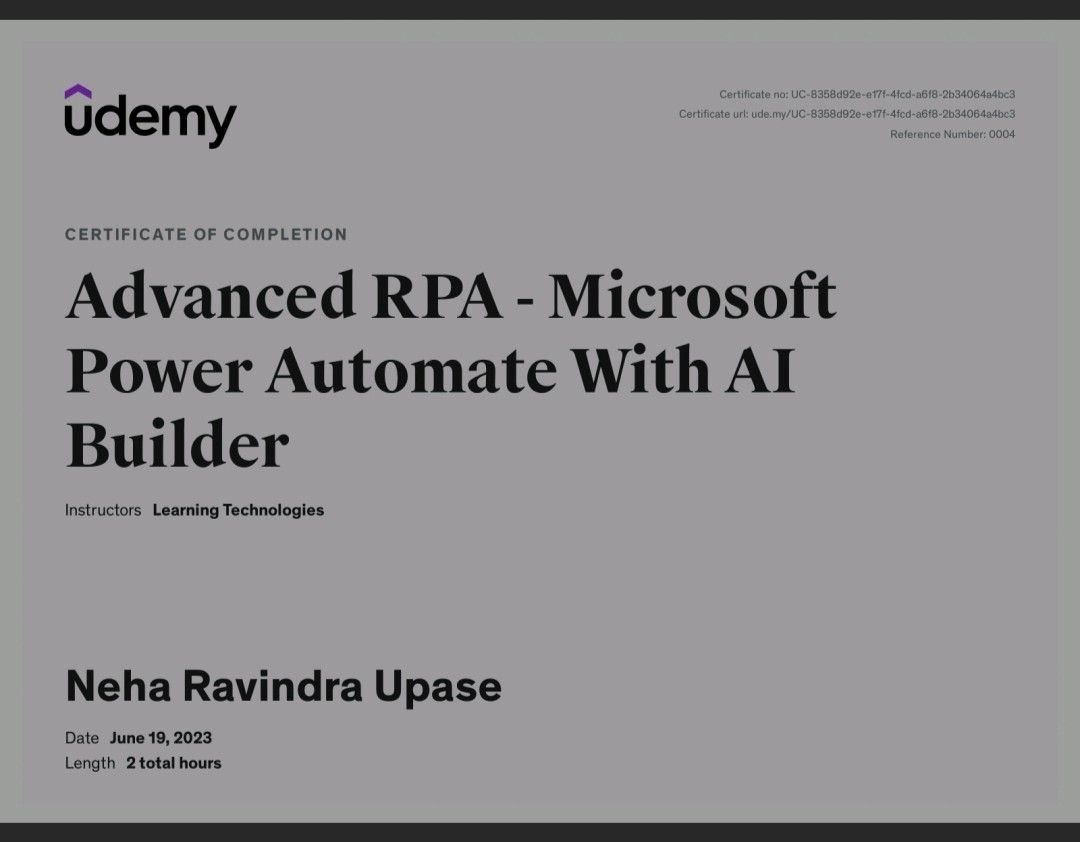 #powerautomate #automation #learning #rpa #ai #aibuilder | Neha Upase #powerautomate #automation #learning #rpa #ai #aibuilder | Neha Upase