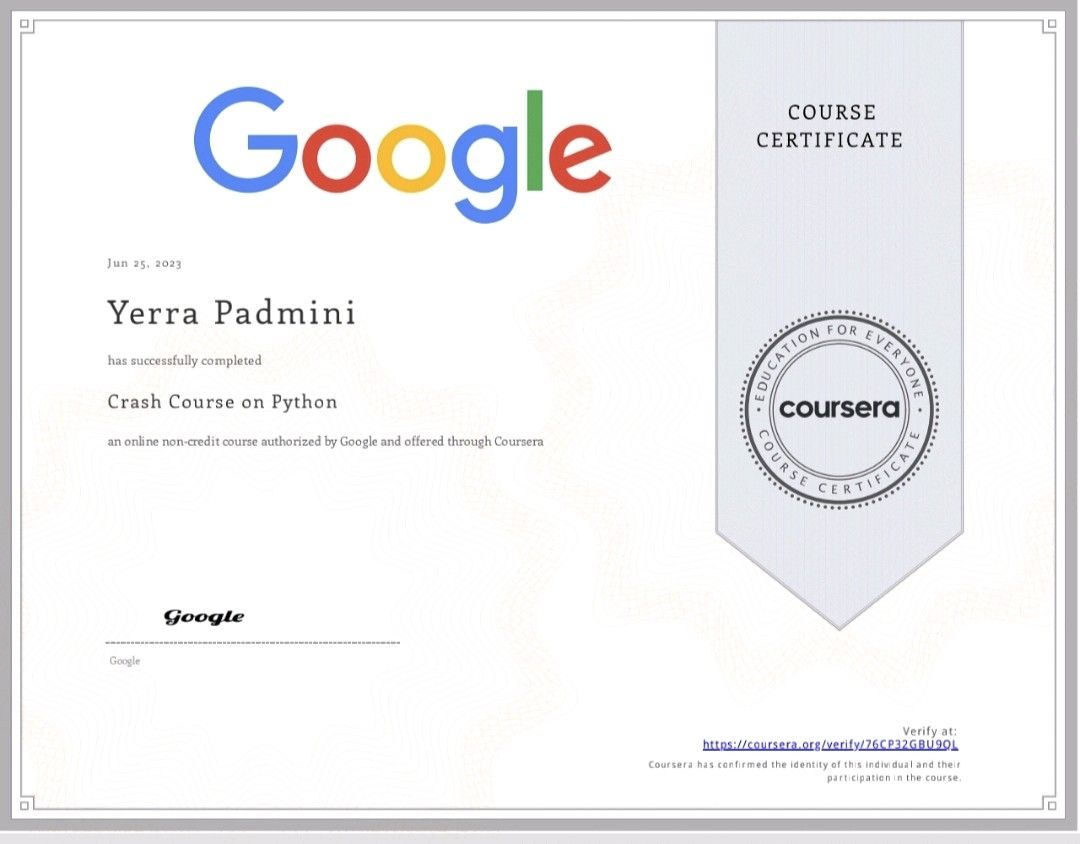 Padmini Yerra on LinkedIn: #python #google #learning #coding # ... Padmini Yerra on LinkedIn: #python #google #learning #coding # ...