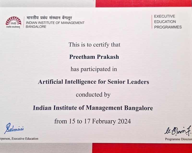 Preetham Prakash on LinkedIn: Happy to share that I've completed my AI ... Preetham Prakash on LinkedIn: Happy to share that I've completed my AI ...