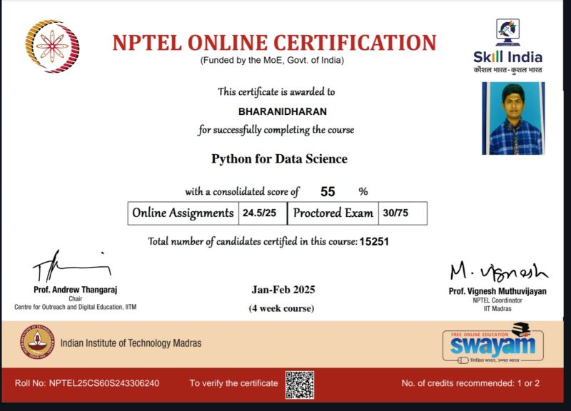 #nptel #iitmadras #pythonfordatascience #certification # ... #nptel #iitmadras #pythonfordatascience #certification # ...